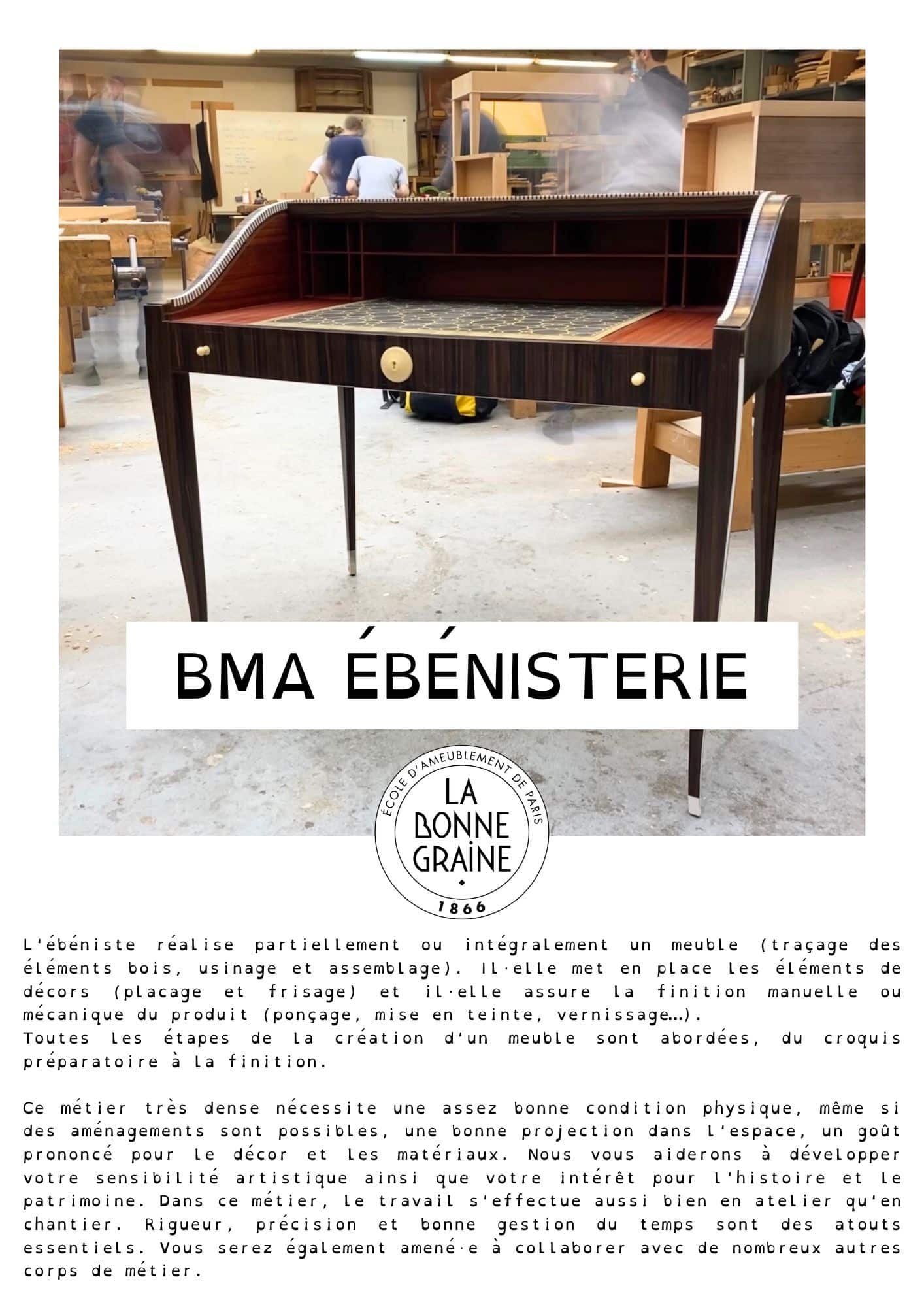 Ébénisterie - CFA La Bonne Graine